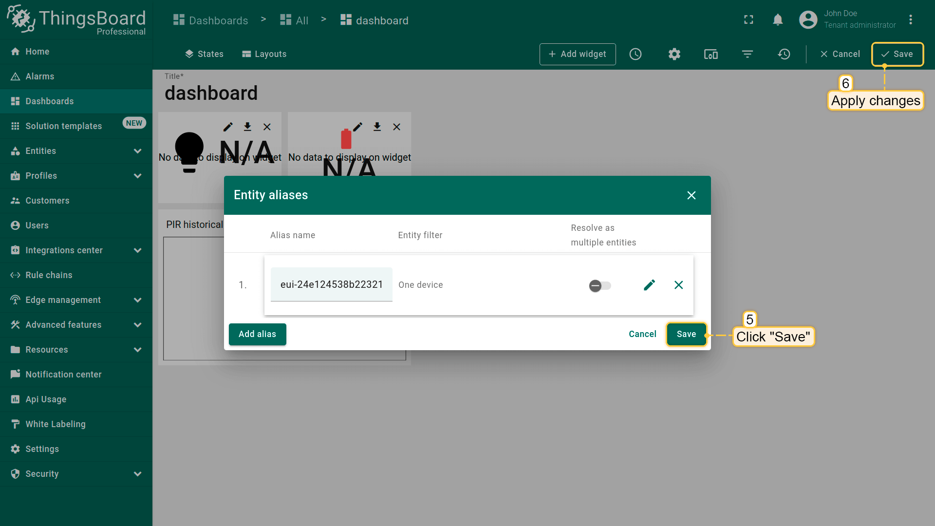 How to connect WS101 LoRaWAN® Smart Button to ThingsBoard? | ThingsBoard Professional Edition